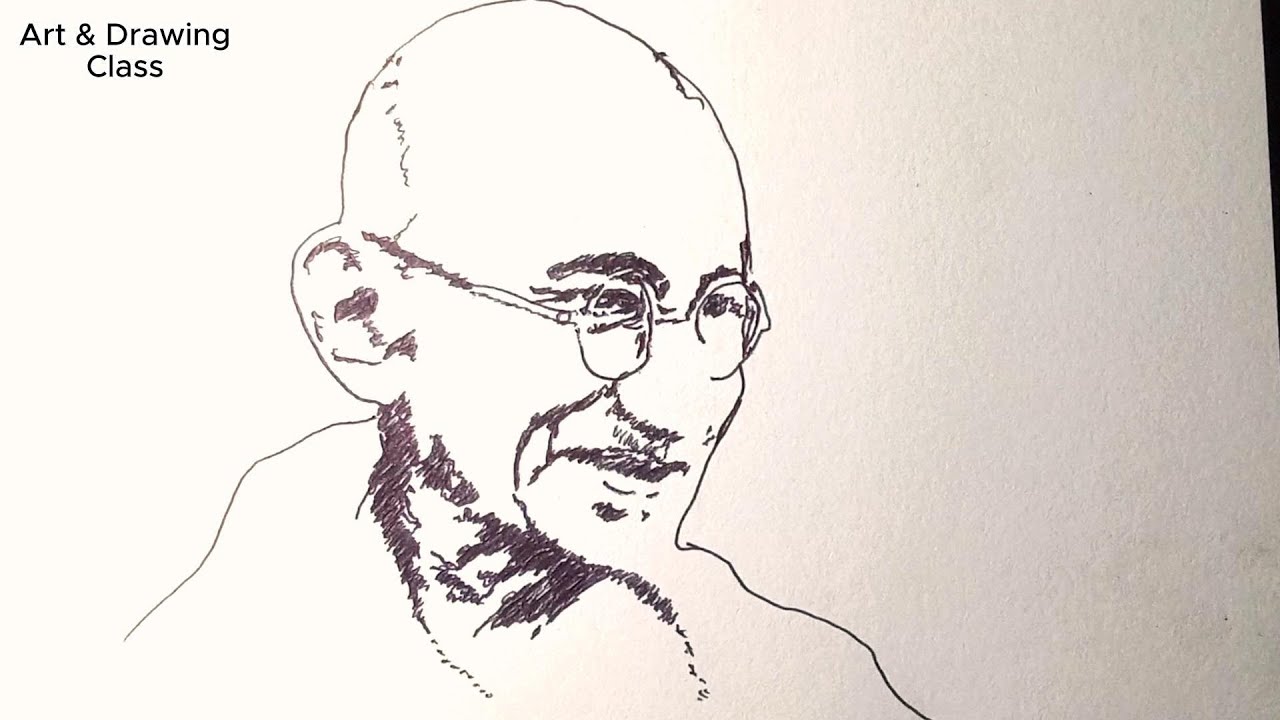 How to draw Mahatma Gandhi || মহাত্মা গান্ধীর ছবি সহজেই আঁকা || - YouTube
