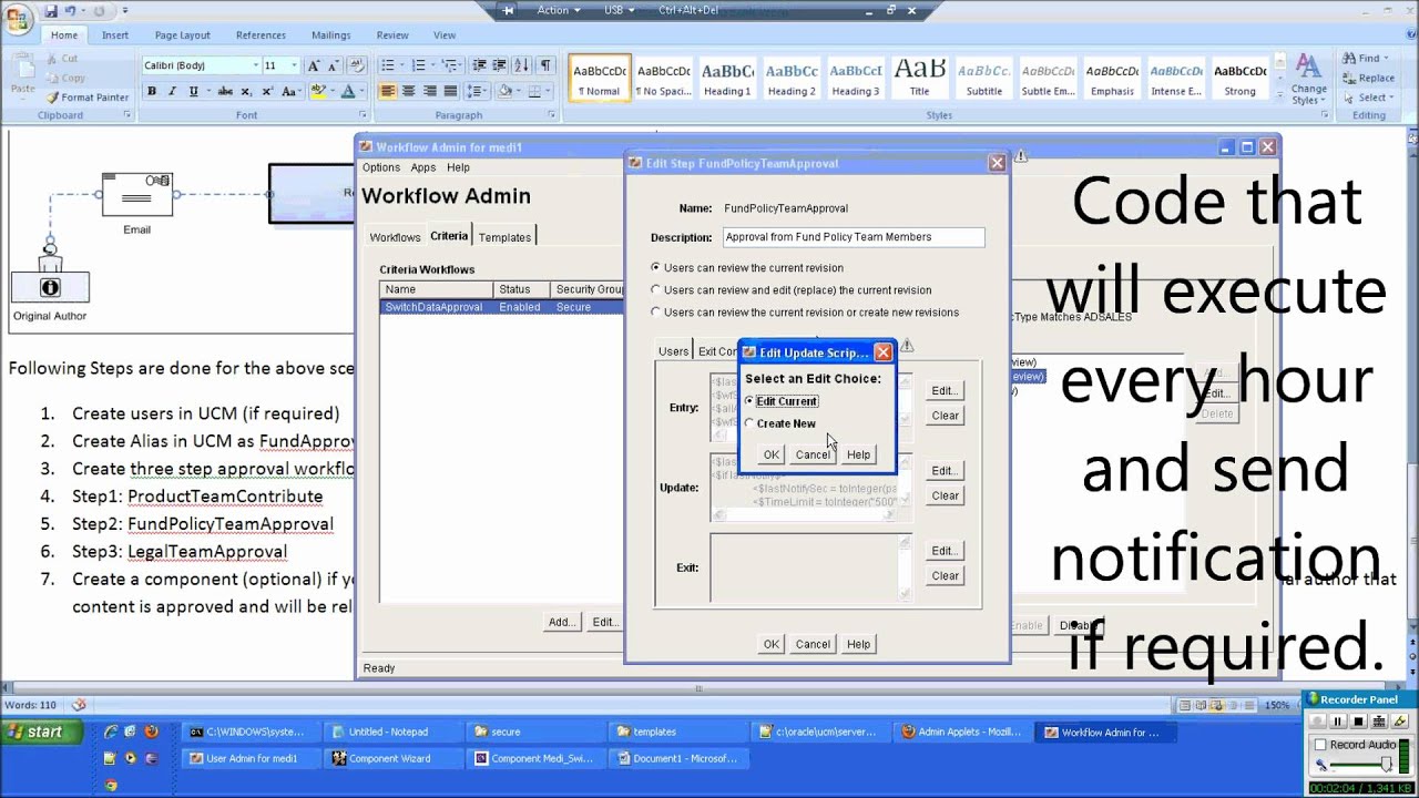A full example Oracle UCM worflow - YouTube