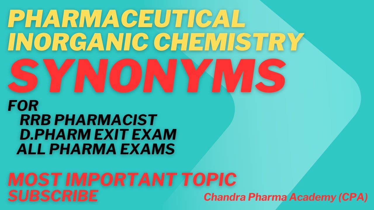 SYNONYMS OF Inorganic substances | Inorganic Chemistry | RRB PHARMACIST ...