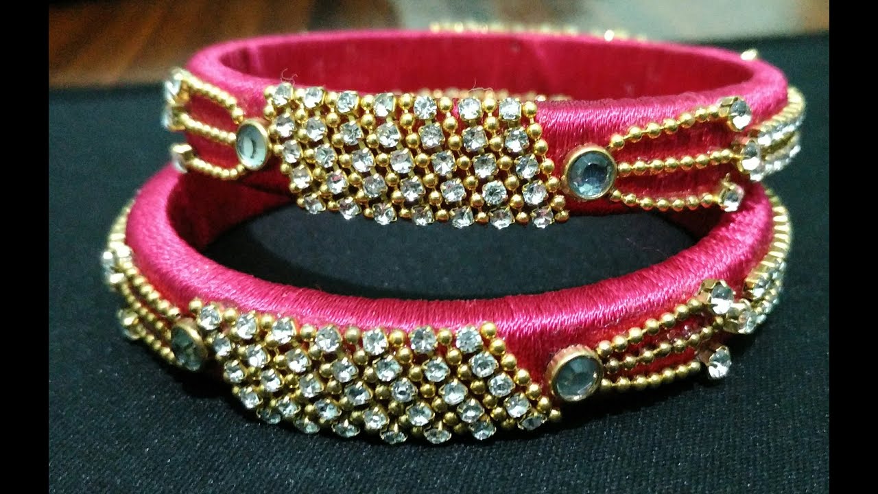 Silk thread Bangles making||DIY||How to make Fancy Silk Thread Bangles making at Home - YouTube