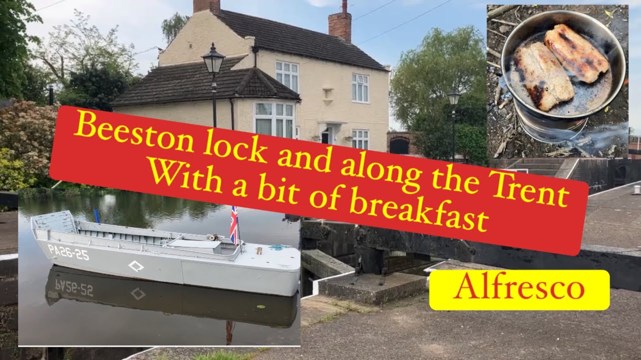 Beeston lock and along the Trent with a bit of Breakfast - YouTube