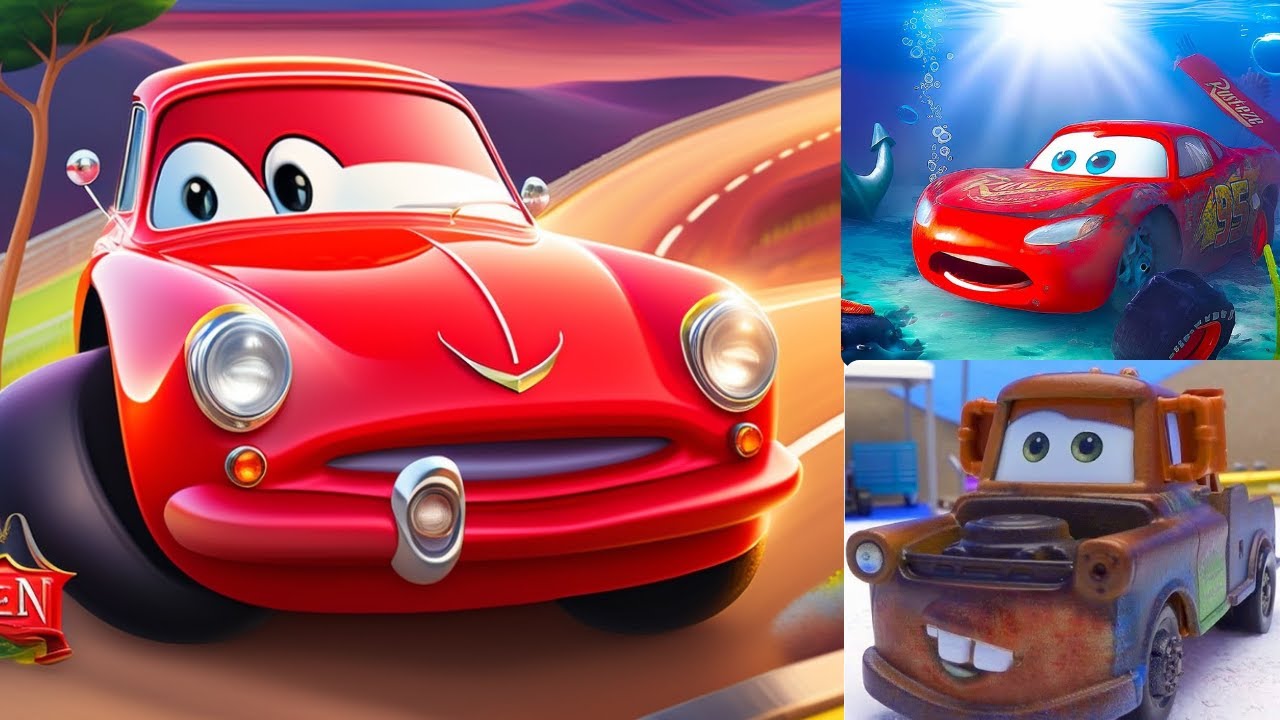 MCQUEEN FREAKS OUT after seeing FROZEN Mater | Glow Racers Read Along ...