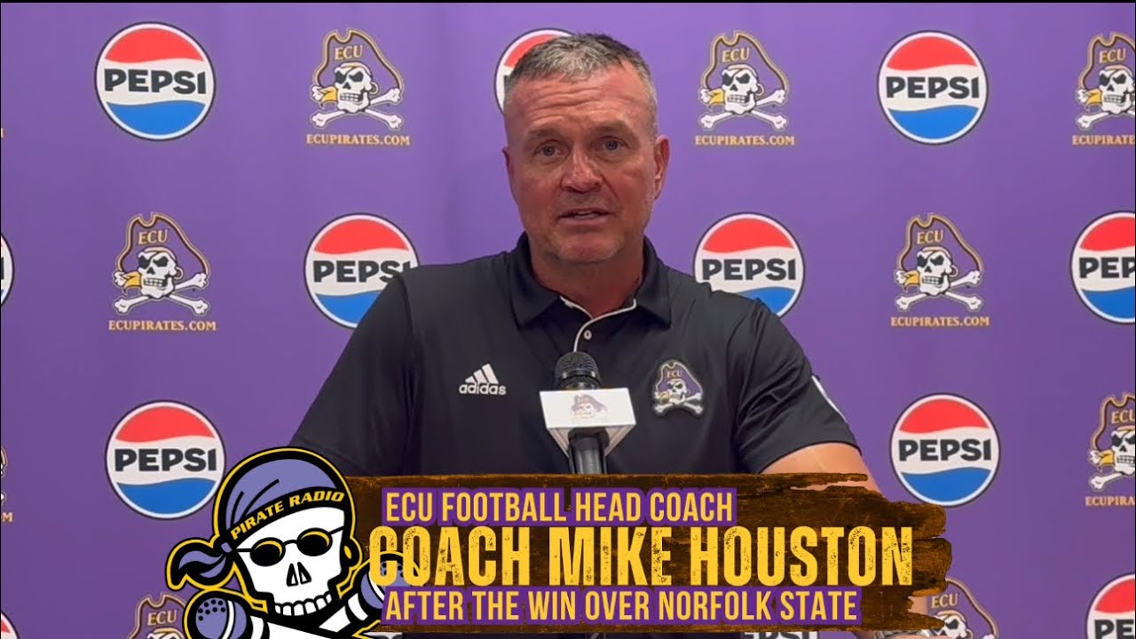 ECU Football Coach Mike Houston after the win over Norfolk State - YouTube