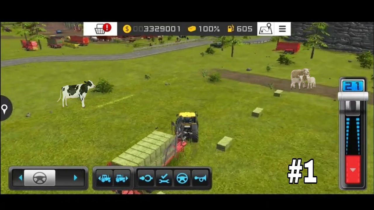 Cow and Sheep Feeding and Corn Chaff making in FS 16 || Farming ...
