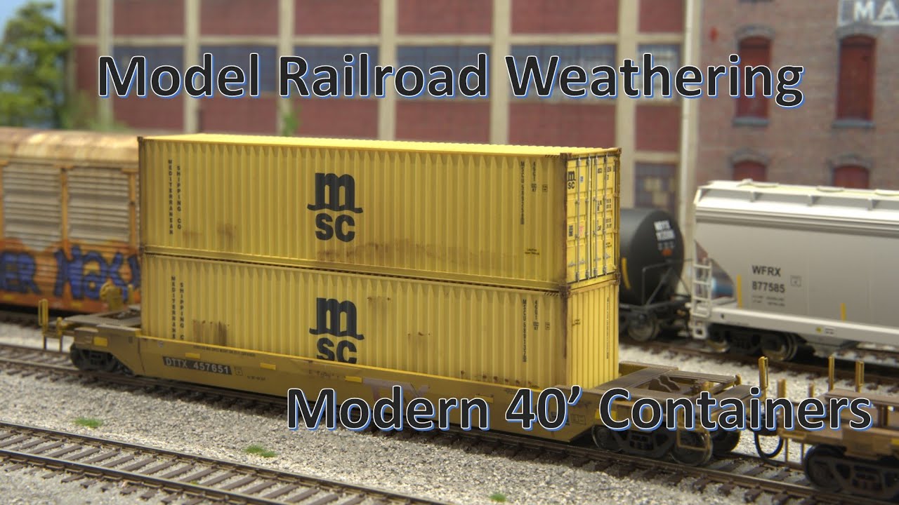 Weathering Modern 40' Intermodal Containers - YouTube