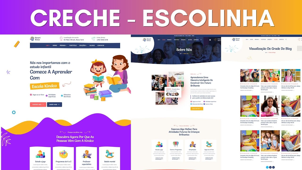 TEMPLATE ELEMENTOR PARA CRECHE - TEMPLATE ELEMENTOR ESCOLINHA - YouTube