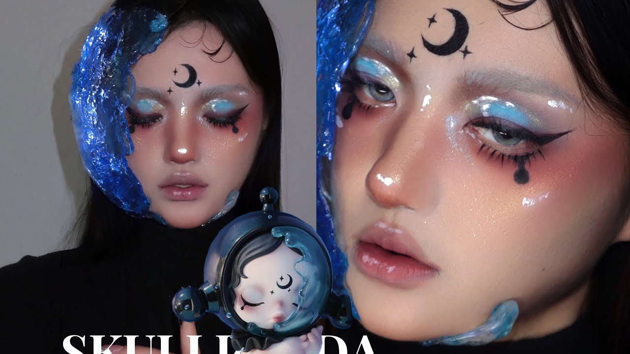 Angelica｜SKULLPANDA漫相集！浮想中的人仿妆！pop mart makeup - YouTube