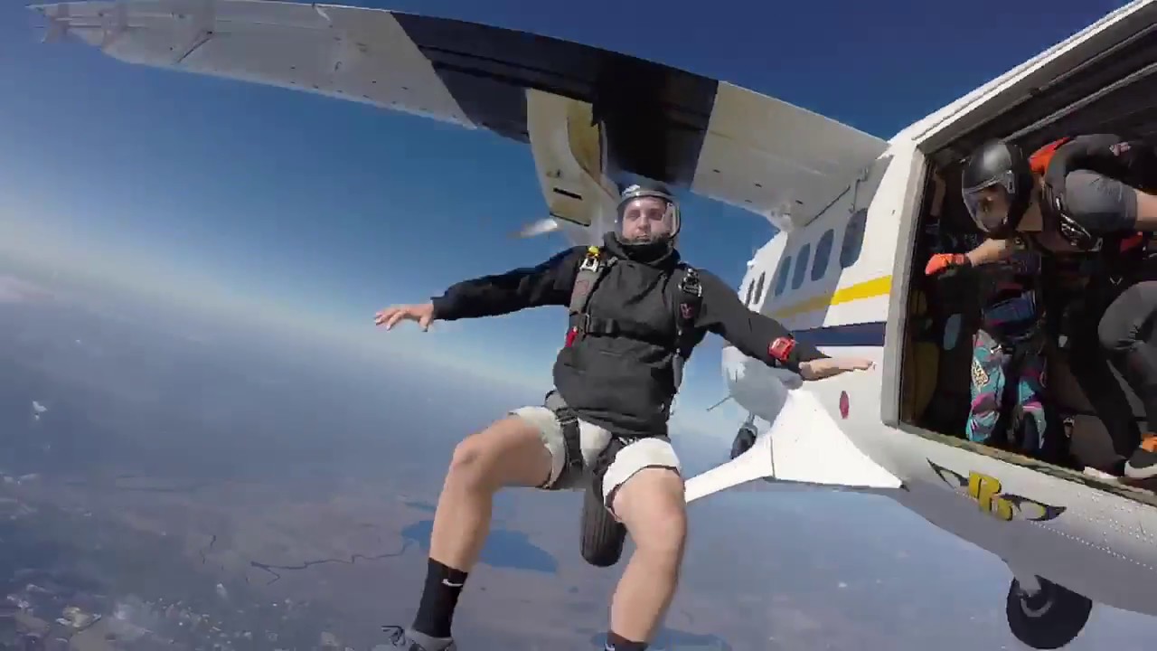 First Sit Fly Skydive - YouTube