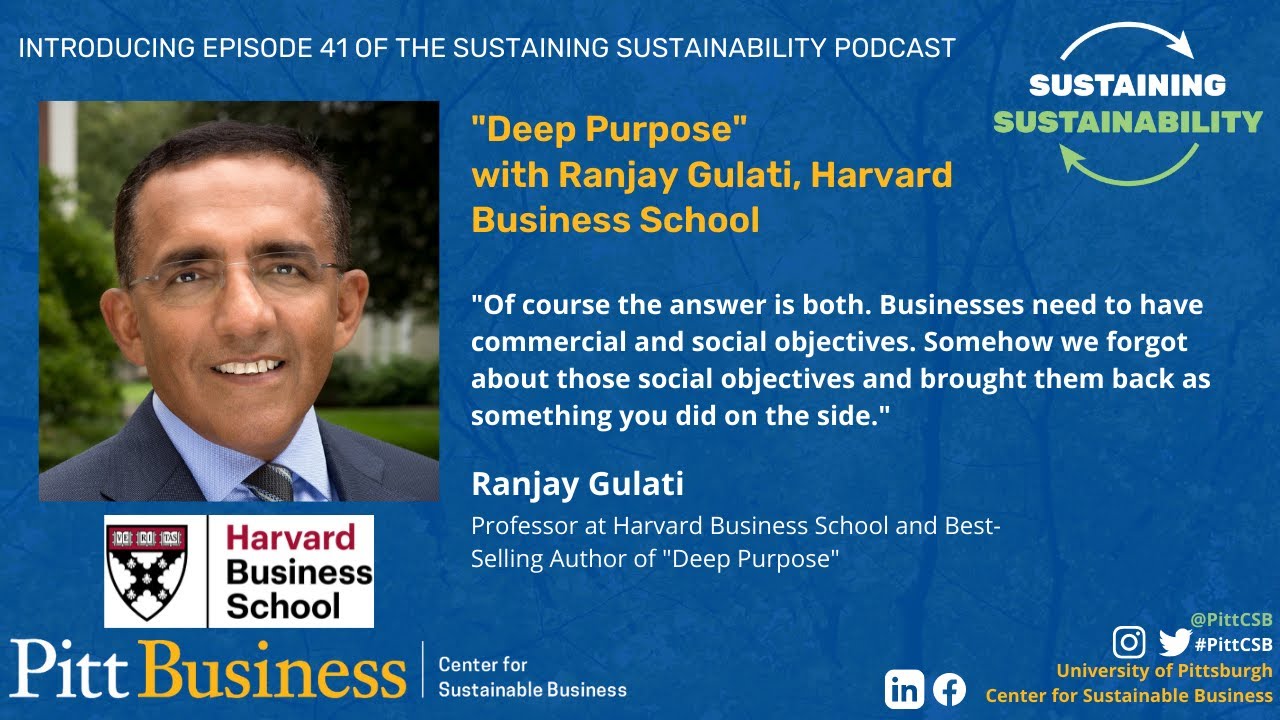 Episode 41: Deep Purpose with Ranjay Gulati, Prof. at Harvard Business ...