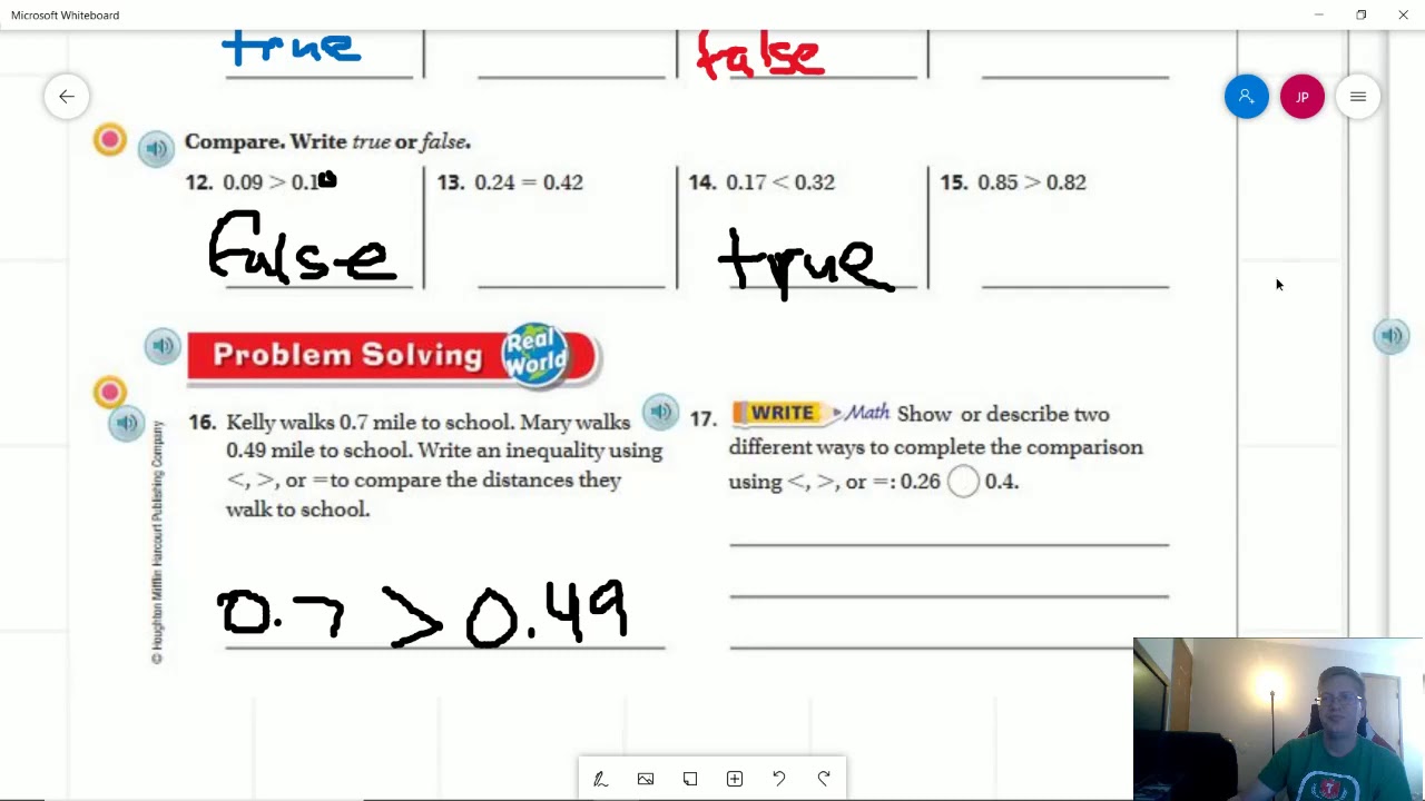 4th Grade Go Math Lesson 9.7 homework - YouTube