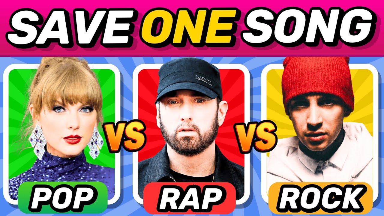 Save One Song 🔥🎤🎵 POP vs RAP vs ROCK | Music Quiz - YouTube