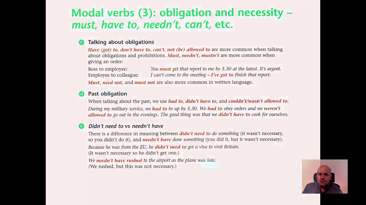BEG Unit 4 Modal Verbs - YouTube