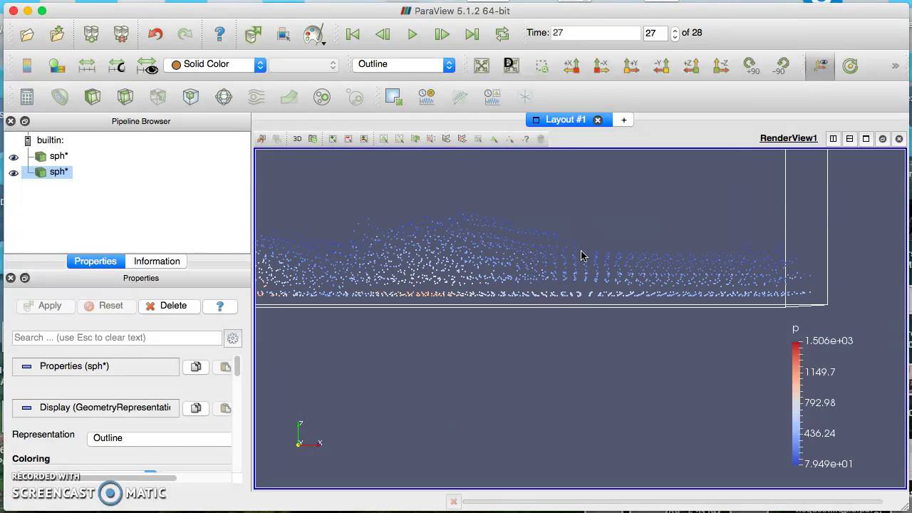 Liggghts Dem Particle Simulation In Paraview Sph1 Example Youtube