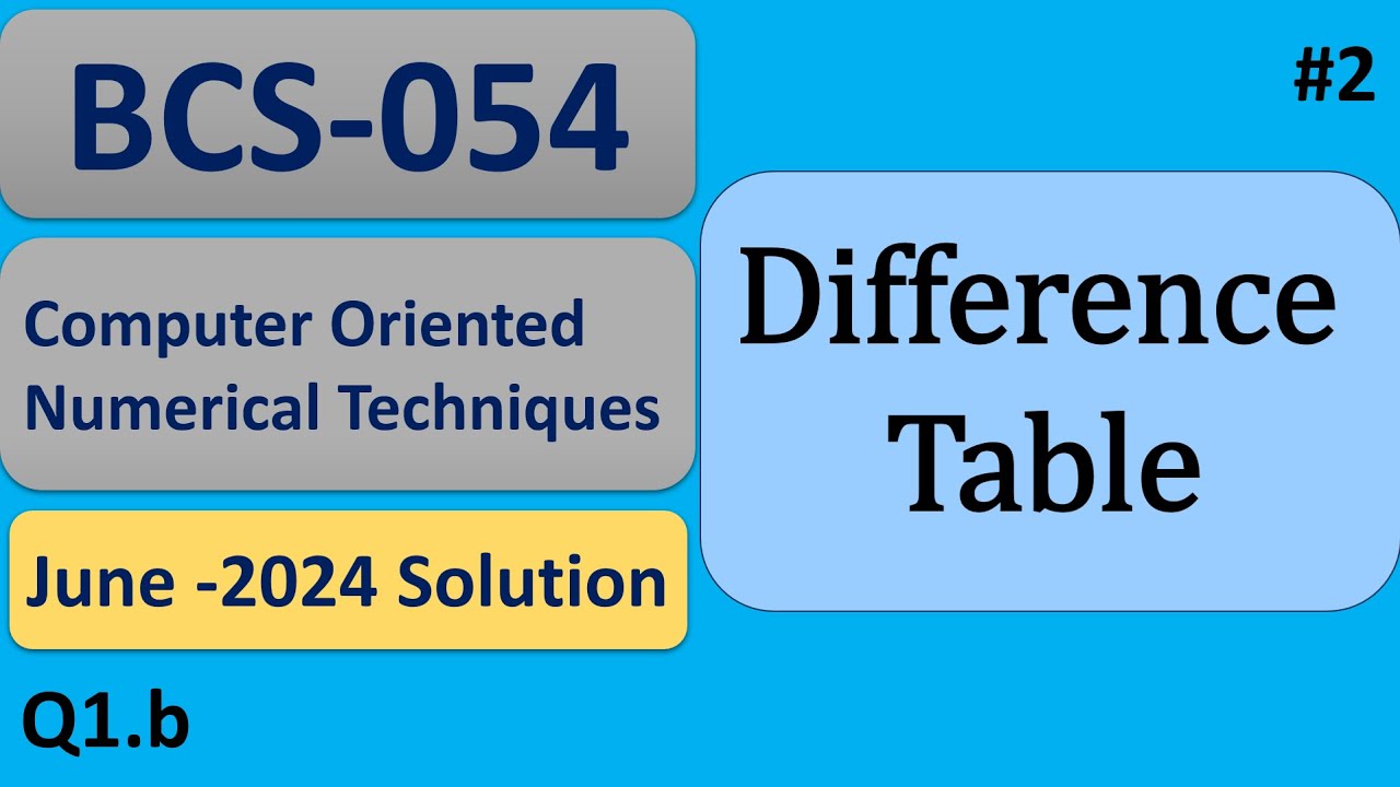 Forward & Backward Difference Table | Question Paper Solution June ...