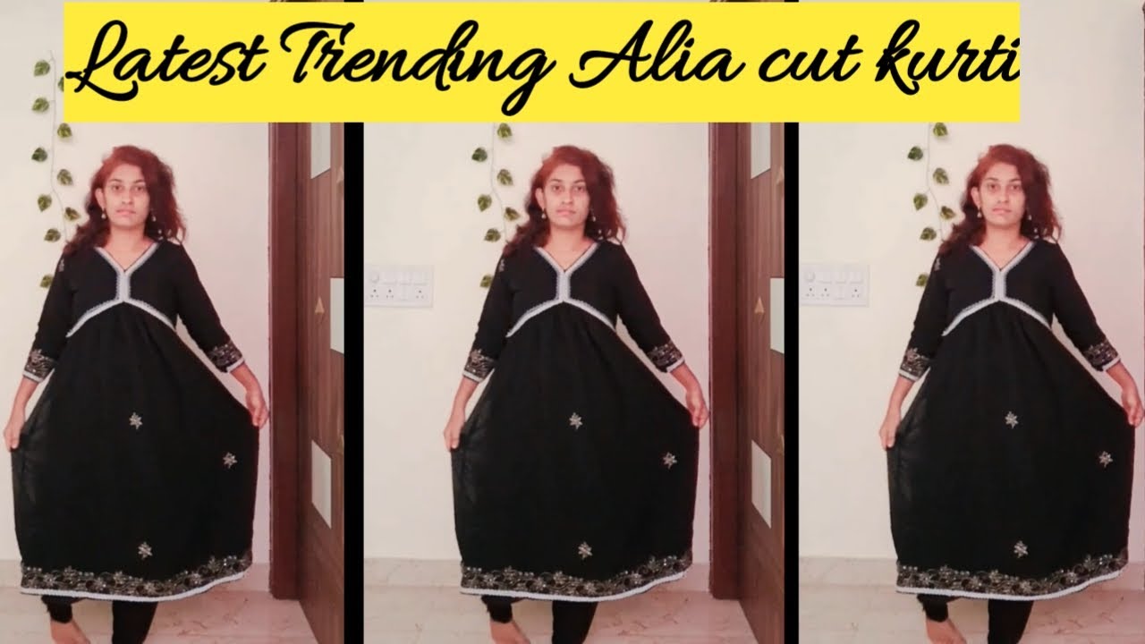 Latest Trending Aliya cut kurti from old saree cutting and stitching ...