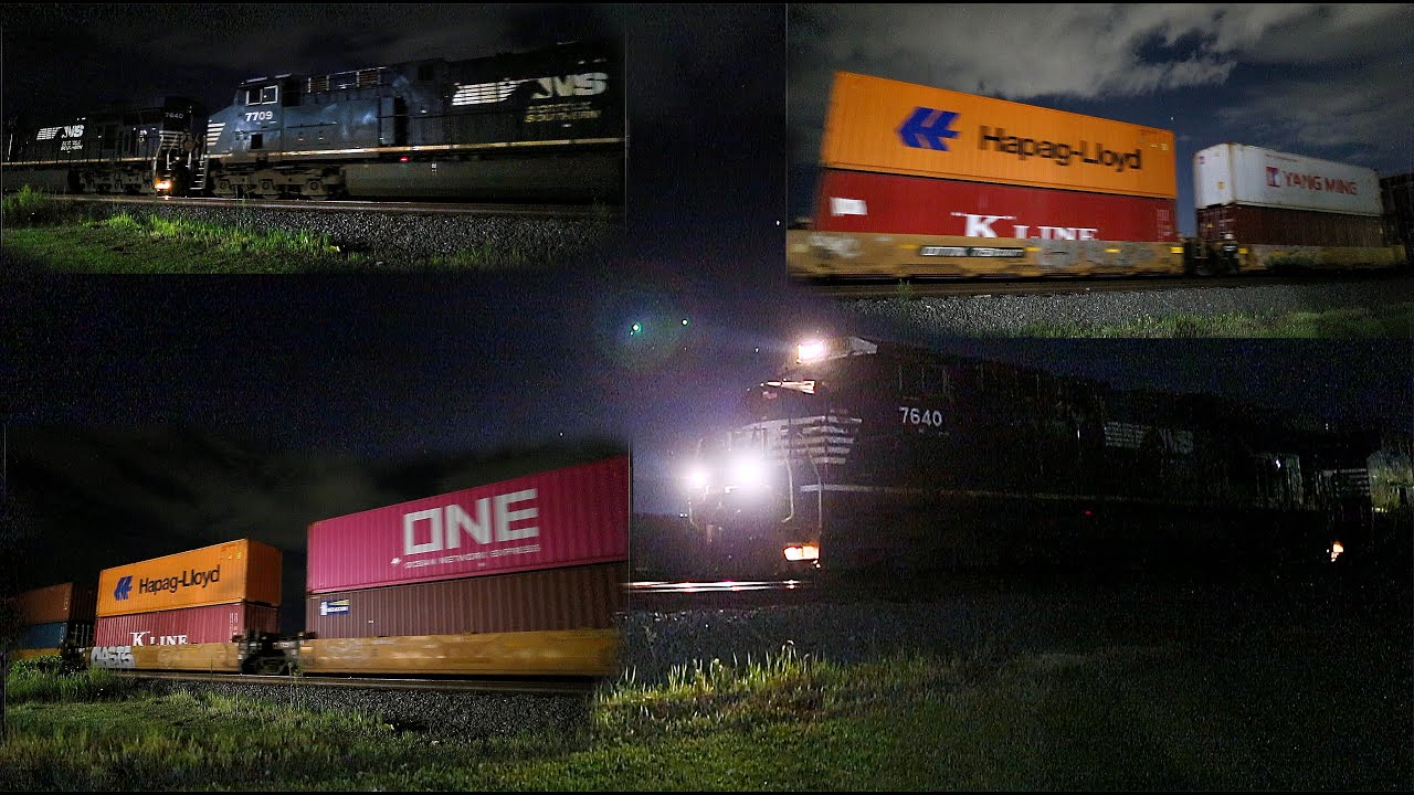 Norfolk Southern Night Train Intermodal - YouTube