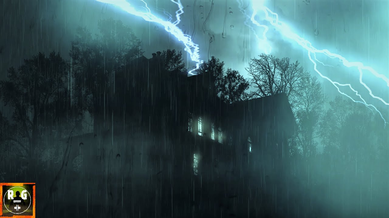 Sleep Well All Night with Heavy Thunderstorm Noises, Downpour Rain ...