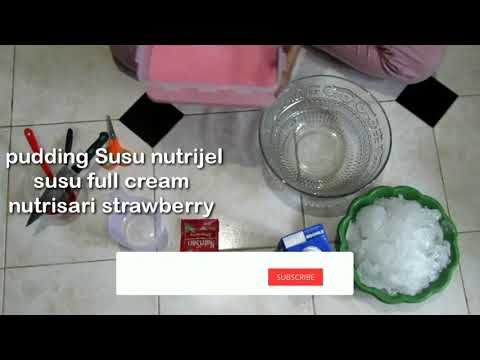 CARA MEMBUAT MINUMAN ES SUSU PUDDING JELLY STRAWBERRY  .  COCOK UNTUK MENU BUKA PUASA