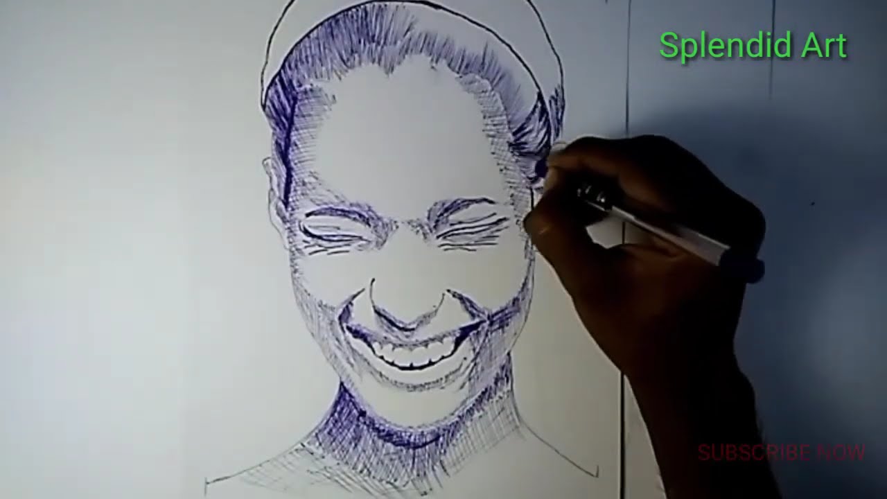 How to draw smiley face using ball pen || Realistic drawing video - YouTube