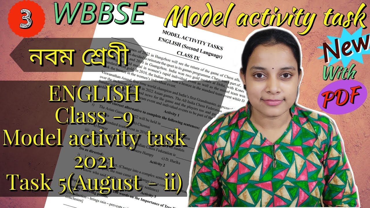 Model Activity Task class 9 English part 5 || class 9 English model ...