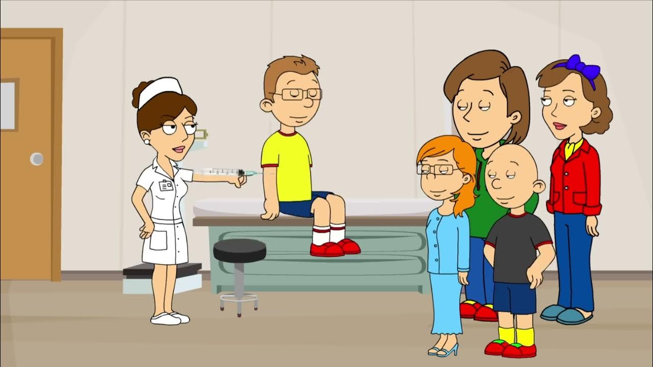 Classic Caillou misbehaves at flu Shot and Gets Grounded - YouTube