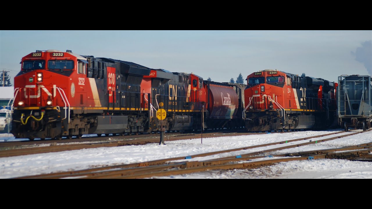 CNR Train Spotting HD: CN 3232 West, Train G847 At Edson AB. 2021/1/31 ...