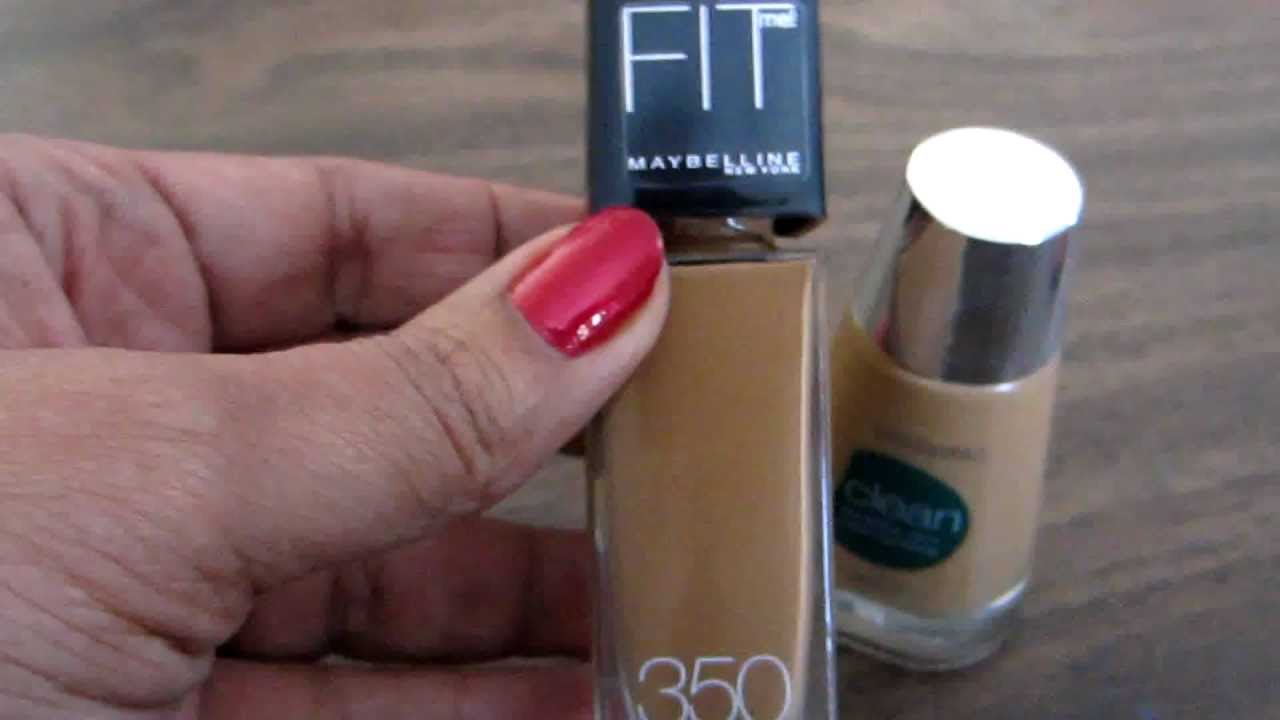 Maybelline Fit Me Foundation # 350 Review vs Cover Girl Clean - YouTube