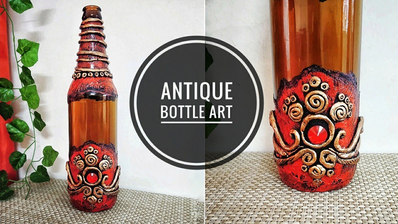 Antique Bottle art • Bottle Craft Ideas • Bottle art design - YouTube