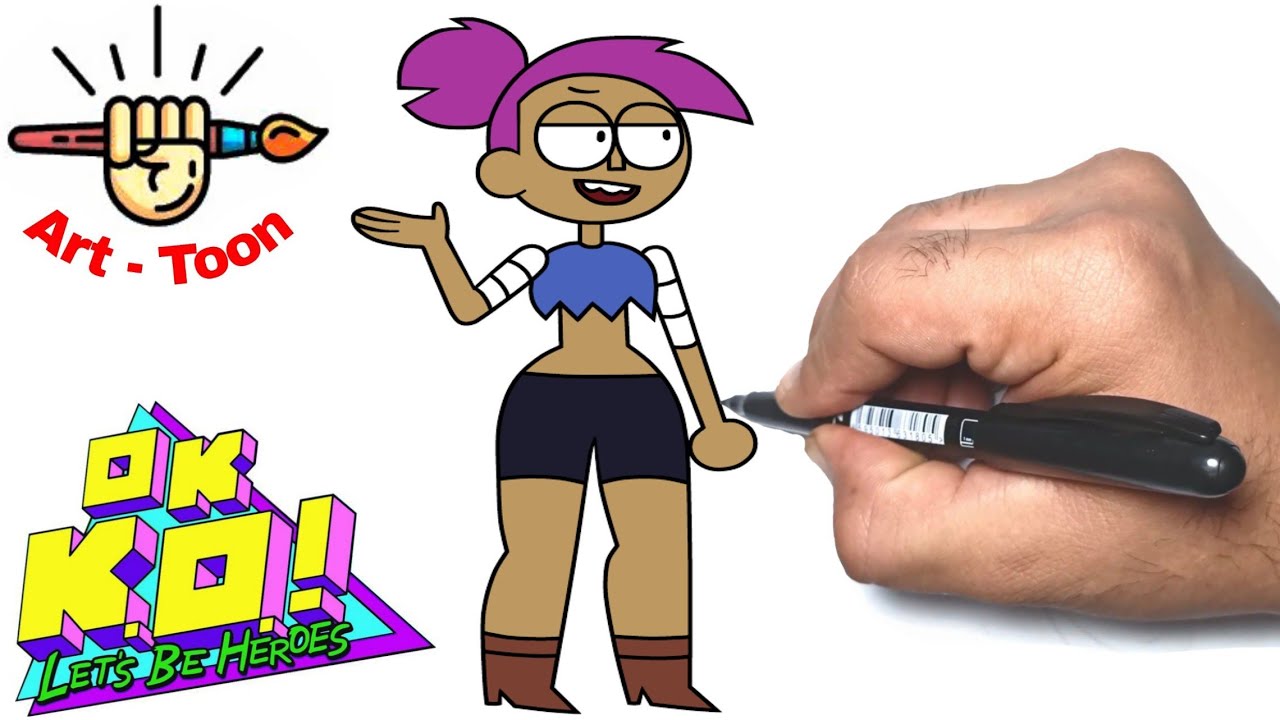 how to draw Enid from ok ko let's be heroes Step by step - YouTube