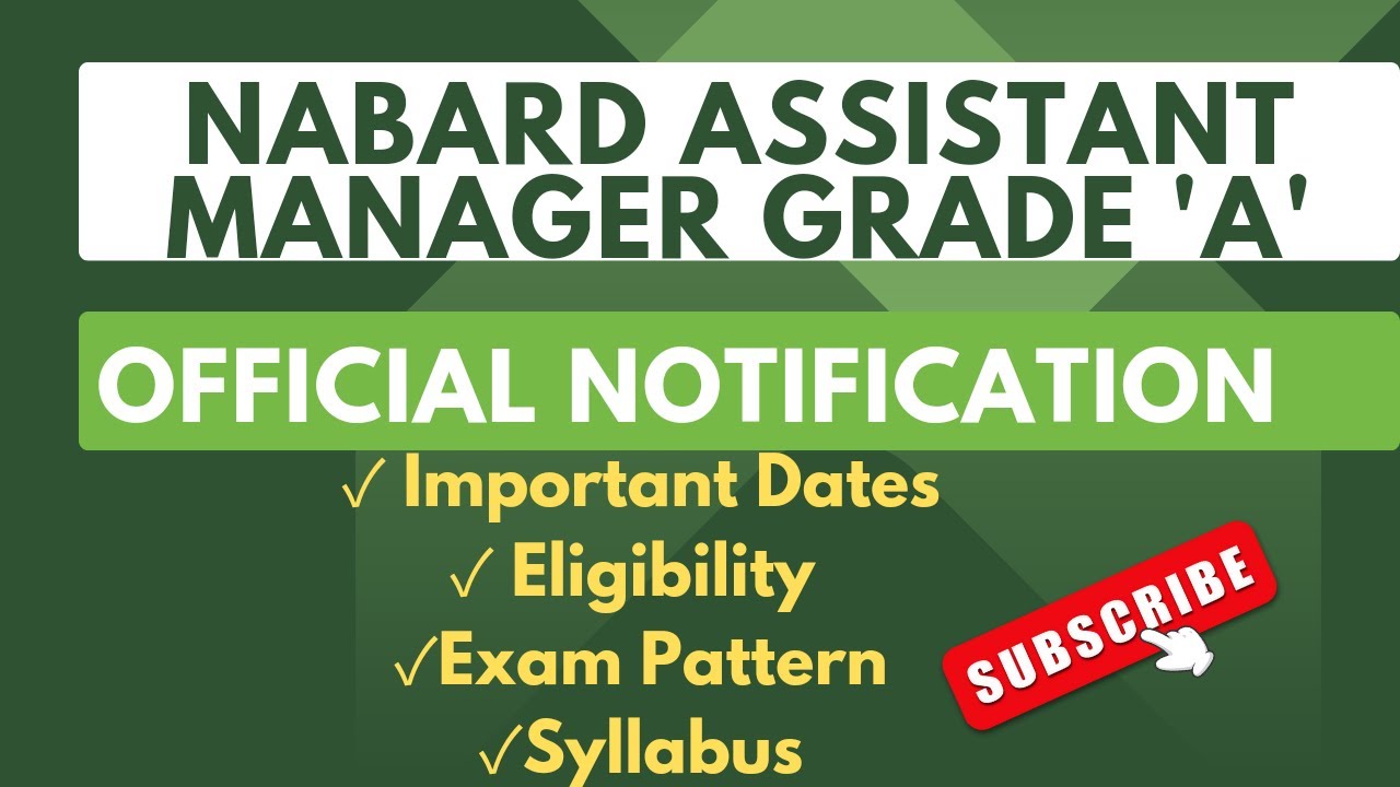NABARD ASSISTANT MANAGER Grade 'A' Recruitment-2023 - YouTube