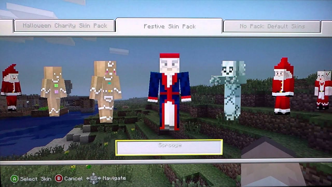 MINECRAFT CHRISTMAS SKIN PACK REVIEW XBOX 360 EDITION - YouTube