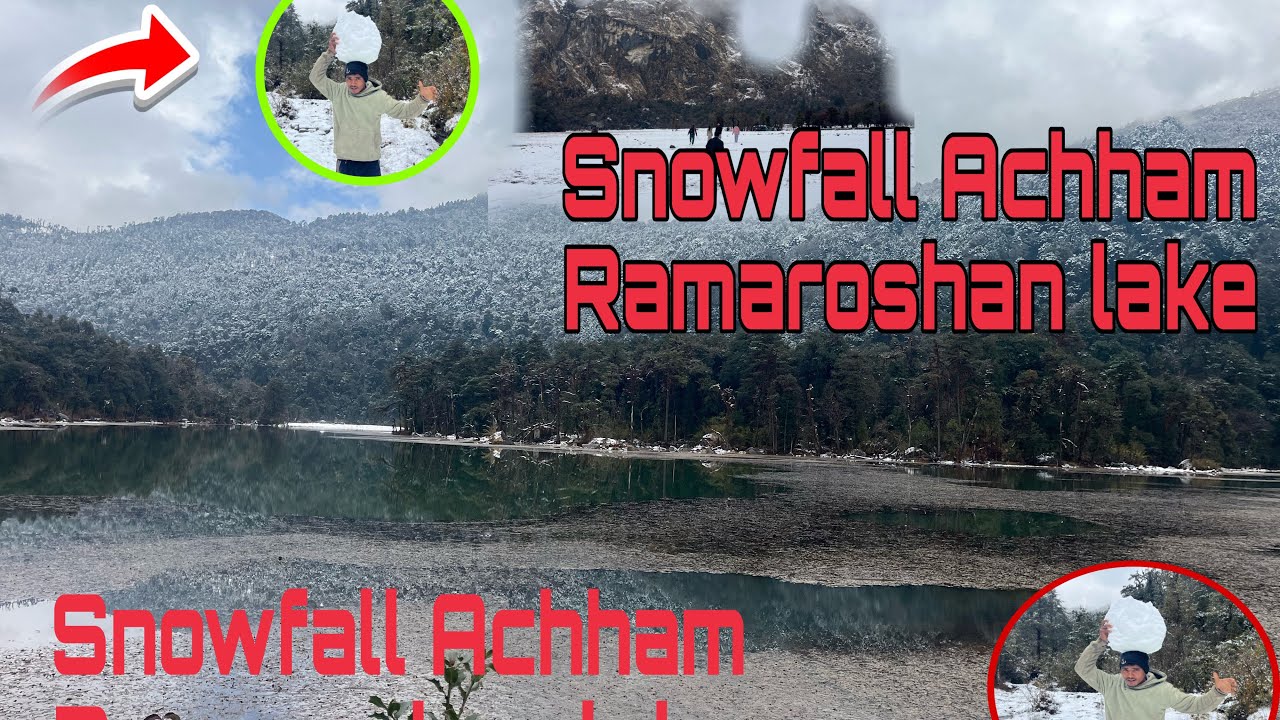 Snowfall Achham Ramaroshan lake side plz subscribe my youtub channel ...