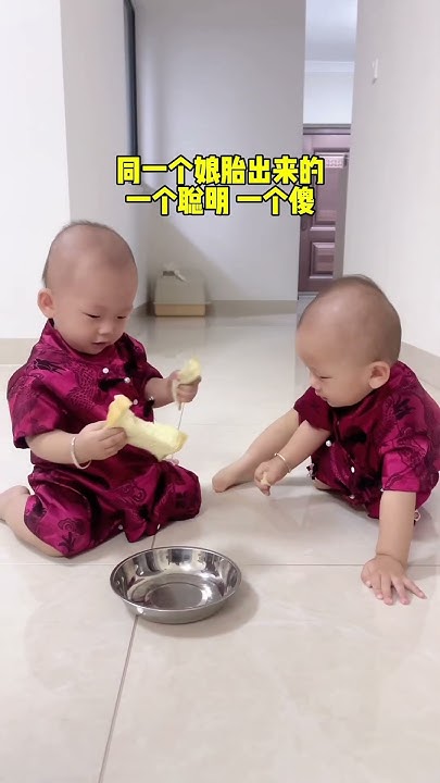 同一个娘胎里出来的，为什么就一个笨一个聪明呢？一个孩子知道面包是吃的，可是另外一个孩子就把它当成玩具一样，撕来撕去的，太笨了。 Youtube