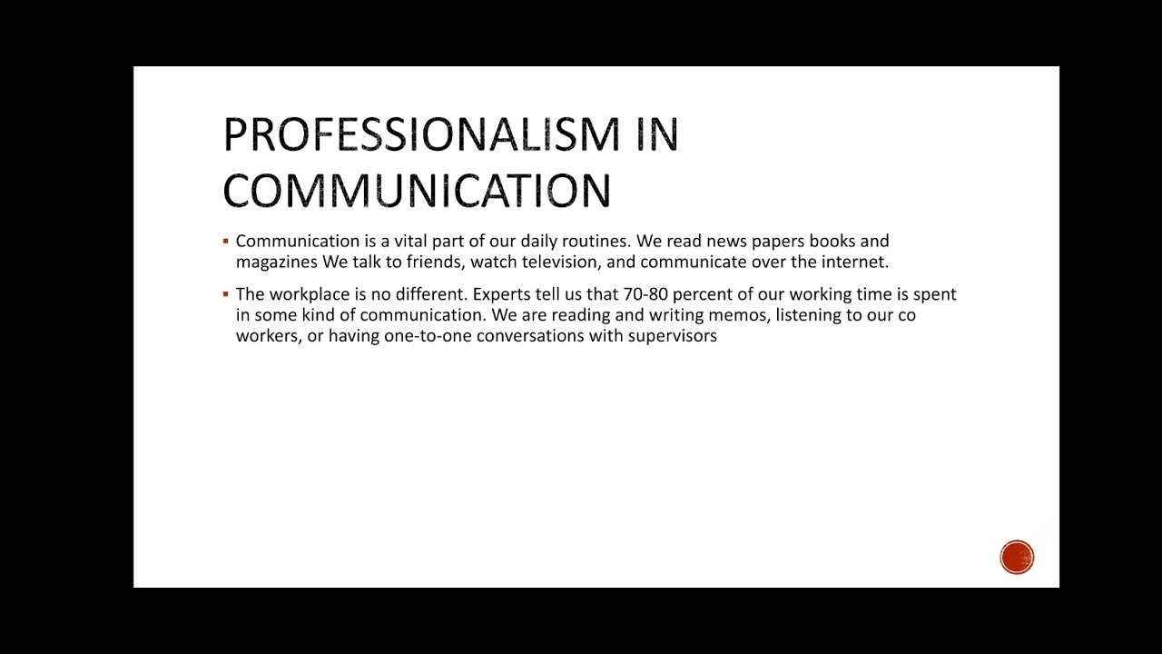 professionalism in communication - YouTube