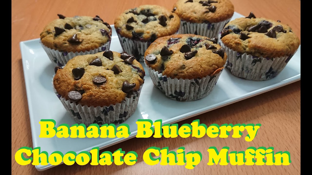 EASY TO MAKE BLUEBERRY CHOCOLATE CHIPS MUFFIN WITH BANANA | EASY TO ...