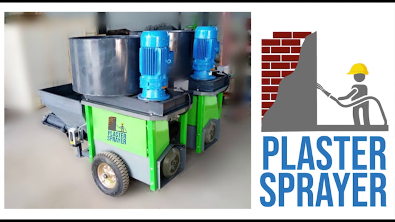 Plaster spraying machine - YouTube