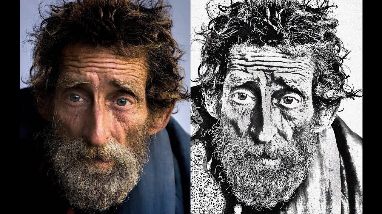 Photoshop tutorial - Les 406 Portret foto omzetten in een tekening ...