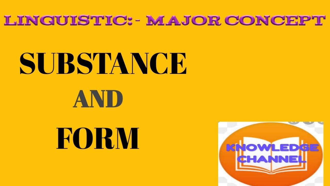 Linguistics Substance and Form - YouTube