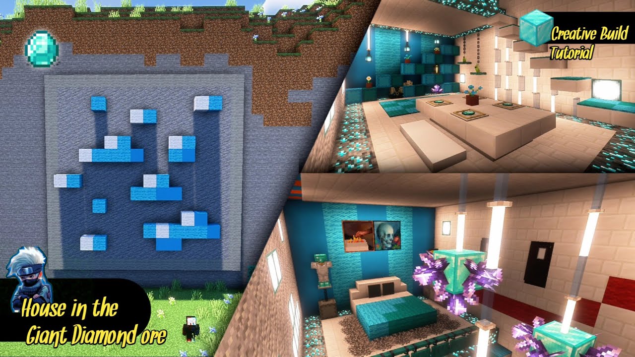 House in the Giant Diamond ore 💎 Minecraft Tutorial - YouTube