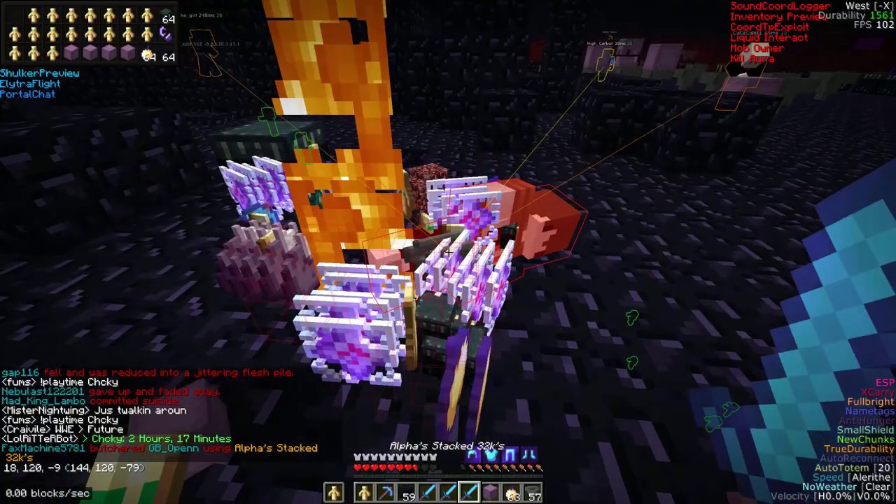 Blink Teleporting with 32k sharpness swords on 2b2t - YouTube