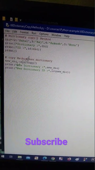 Python Programming Language Dictionary Copy Method Example Code Udaharan Youtube