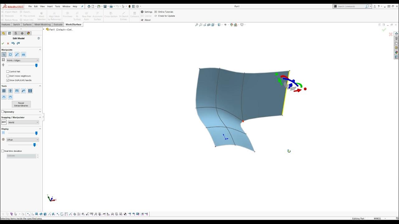Free Form Modelling - Duplicate Edges and Points - Reverse engineering add-in for SOLIDWORKS ...