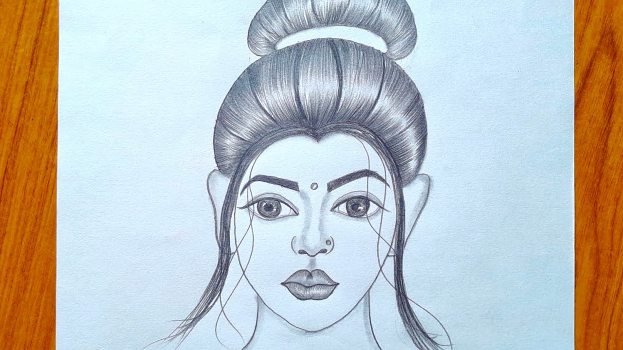 How To Draw A Girl Face Easy - Drawing Tutorial | Realistic Girl Face ...