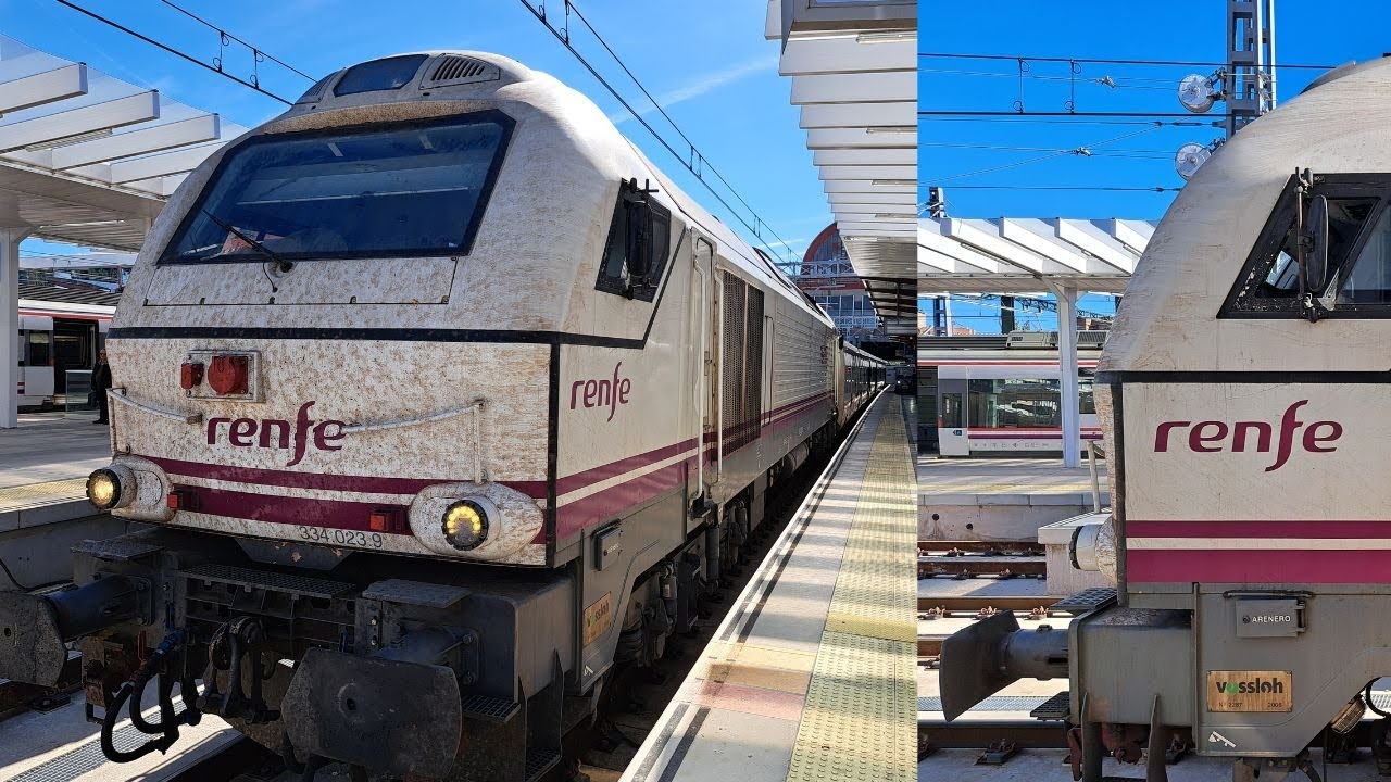 Spain: A RENFE Class 334 diesel departs ECS from Madrid Chamartin after ...