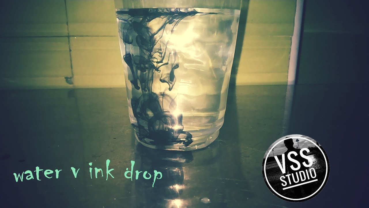 Water vs ink drop { 001 } - YouTube