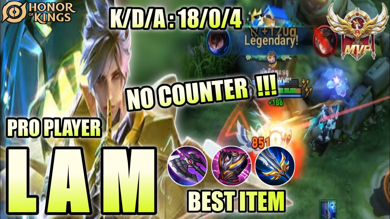 Lam Assassin Honor of Kings (HOK) best item build NO COUNTER DAMAGE ...