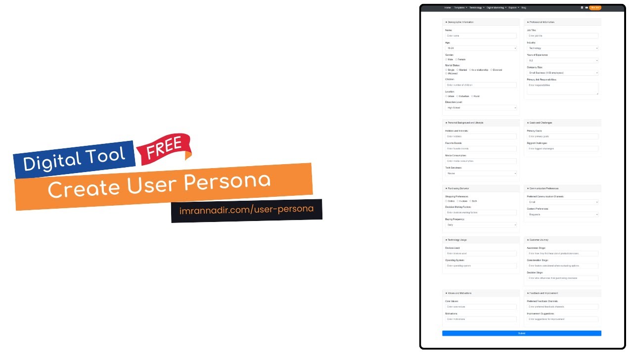 How to create buyer persona with my FREE tool? Watch! - YouTube