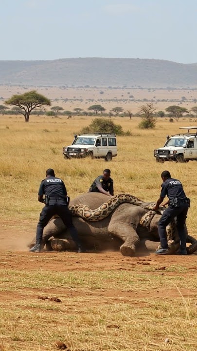 save an elephant from a python - YouTube