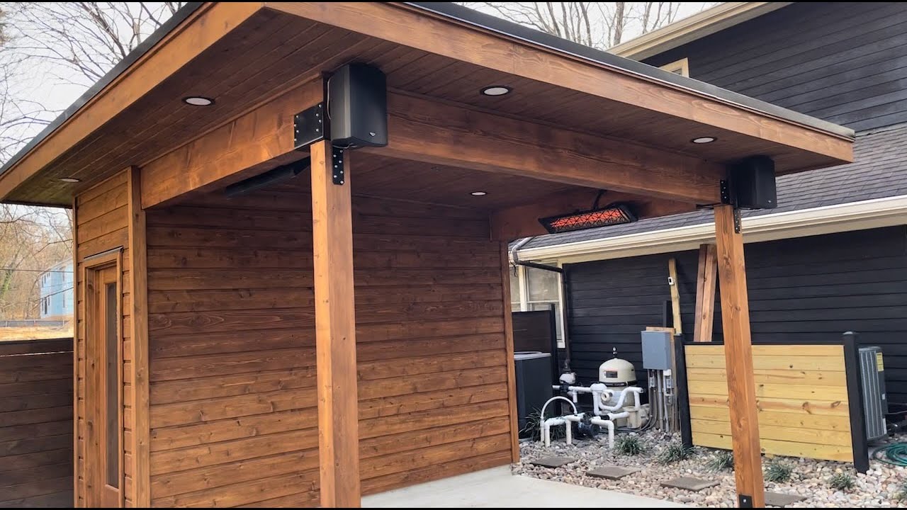 Summerwood Sanara Pool Pavilion || Soffit Cedar Tongue-and-Groove and ...