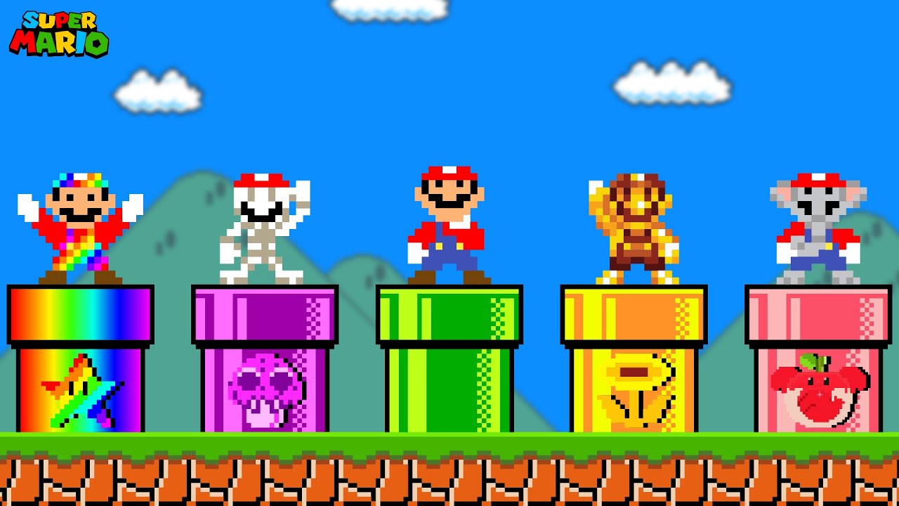 Super Mario Bros., but There Are MORE Custom Pipes for All Mario Power ...